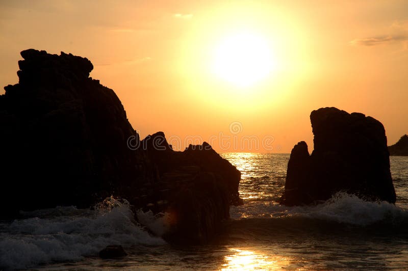 Two Rocks in Ocean - Mexico Stock Image - Image of serenity, scenic ...