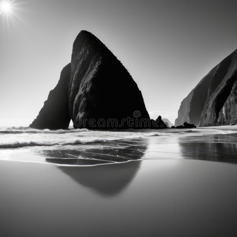 Two Rocks in Ocean stock image. Image of composition - 358495195