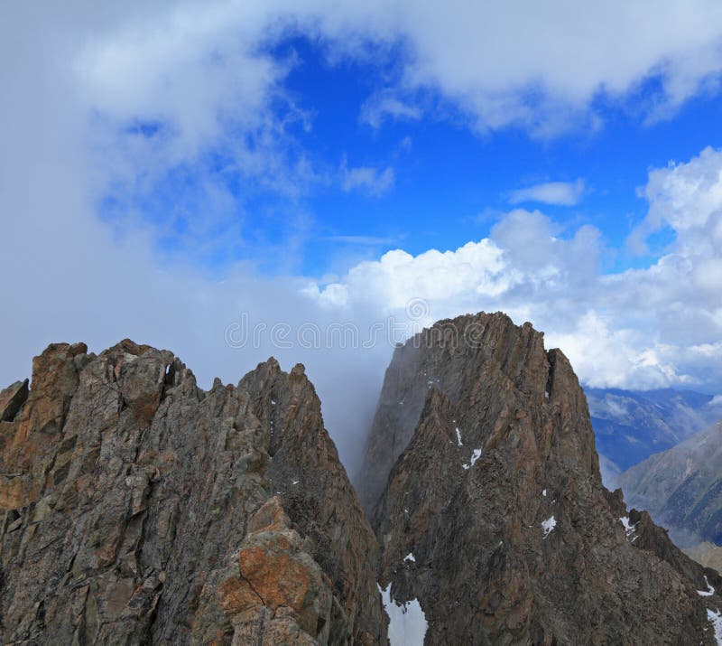 Two mountain peaks stock photo. Image of blue, capped - 14903864