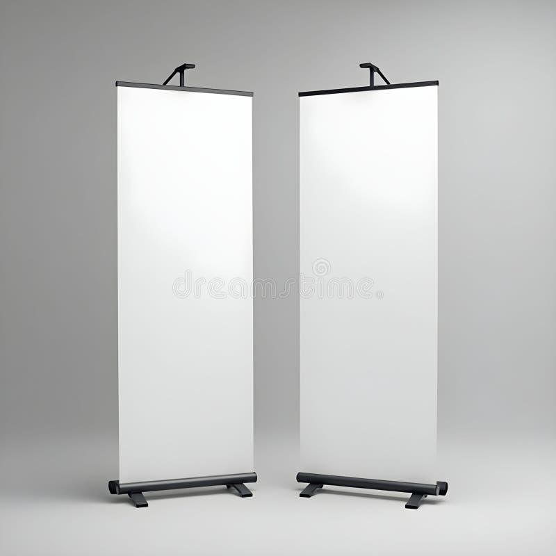 Roll Up Banner Stand Mockup Template Blank Display Advertising ...