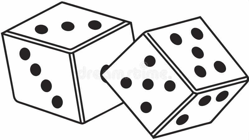 Two Rolling Dice Vector Illustration, Luck, Gaming, Chance, and ...