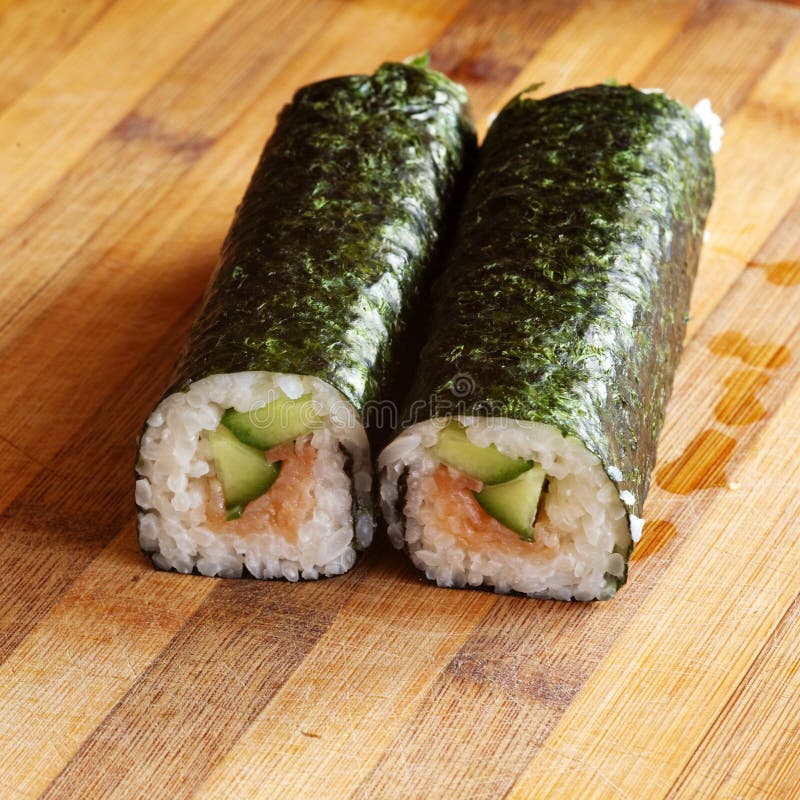 Two rolls stock photo. Image of prepared, sushi, healthy - 14151974