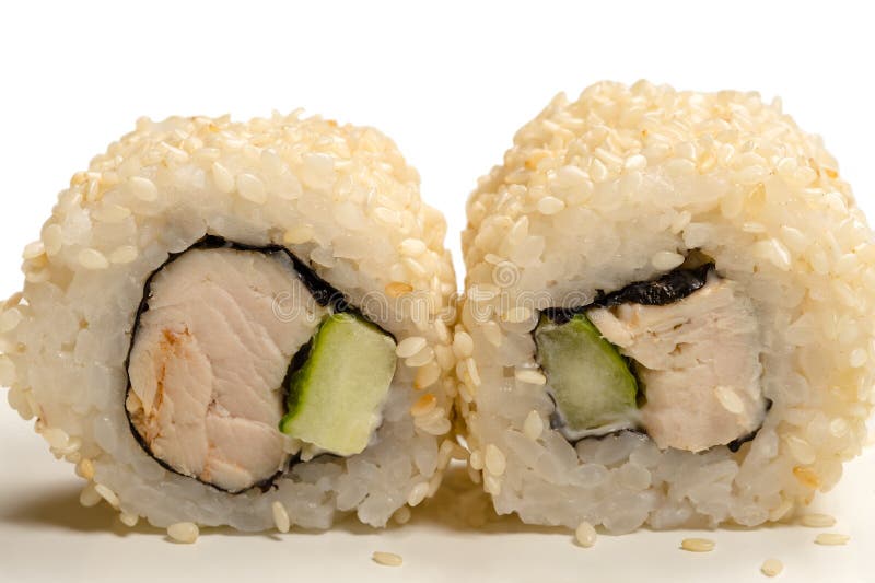 Two Rolls Isolated on White Stock Photo - Image of sesame, traditional ...