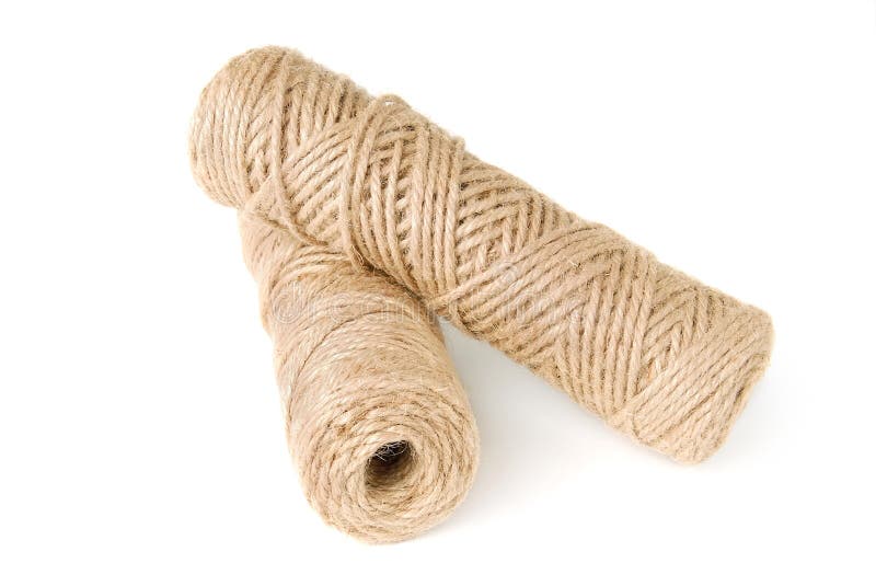 Two Rolls of Rope Isolated on White Stock Image - Image of navy, gibbet ...