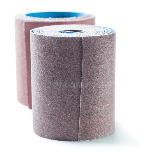 Two Rolls of Sand Paper Abrasive Tools Isolated on White Stock Image ...