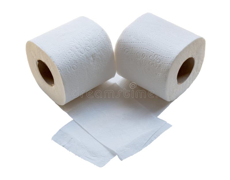 Two Rolls of White Tissue Paper or Napkin Isolated on White Background ...