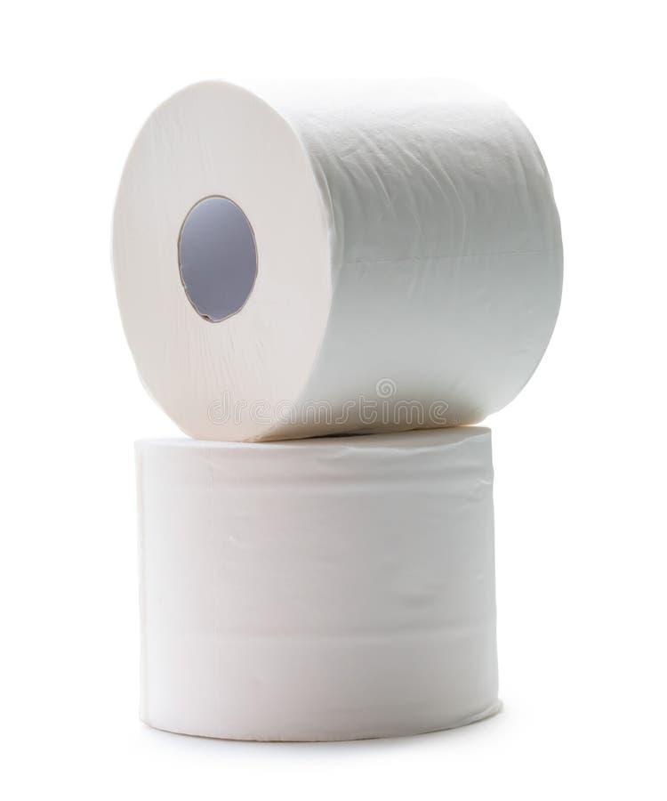 Two Rolls of White Tissue Paper or Napkin in Stack Prepared for Use in ...
