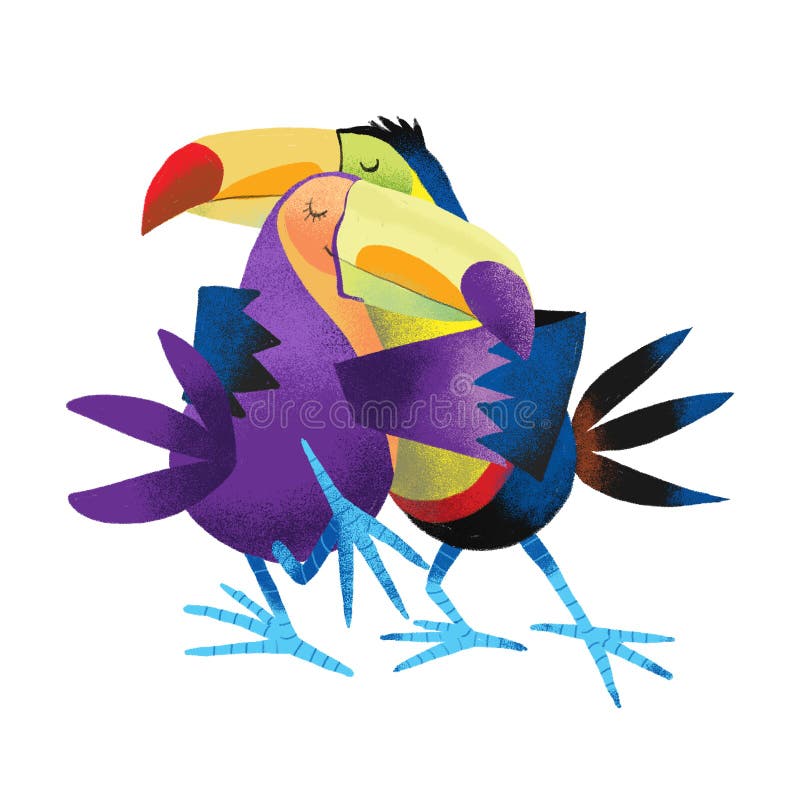 Two Romantic Toucans Dancing the Tango Stock Illustration ...