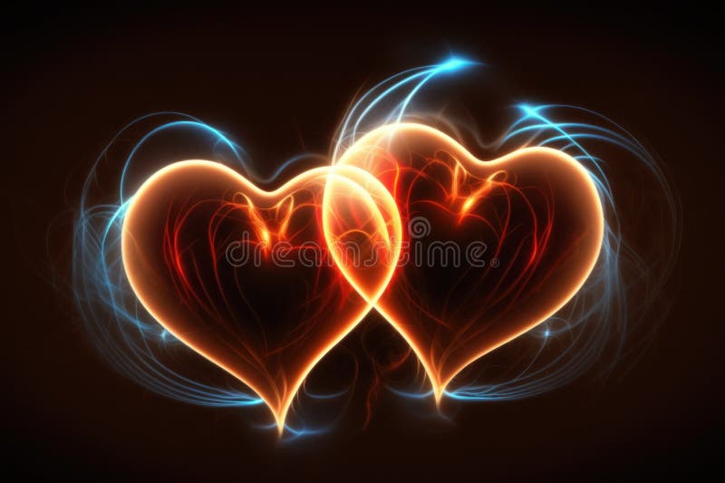 Two Romantic Vampire Hearts Together, Valentine`s Day Stock ...