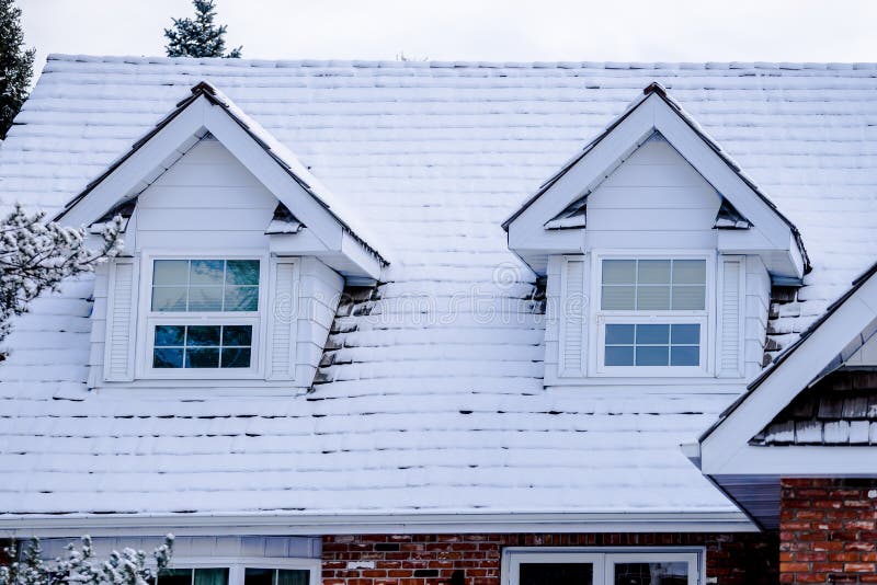 Two Roof Windows stock image. Image of winter, design - 47186177
