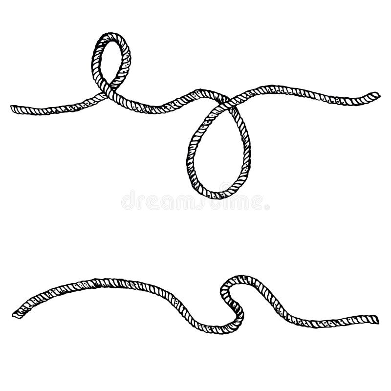 Two ropes in graphic style stock vector. Illustration of hold - 365511264