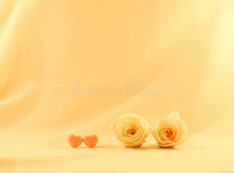 Two Roses Flower and Pink Heart Stock Image - Image of vintage, rose ...
