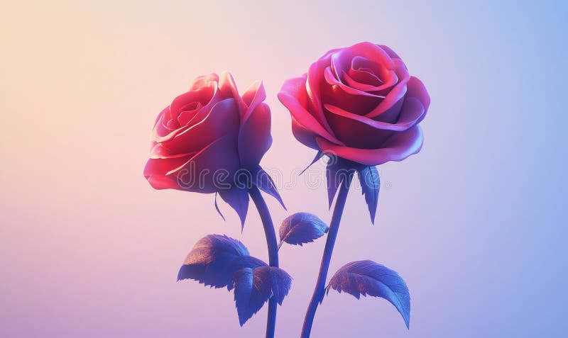 Two Roses are Shown in the Image Stock Photo - Image of bouquet ...