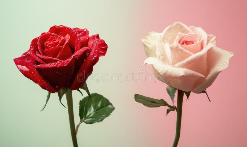Two Roses Standing Next Each Other Stock Photos - Free & Royalty-Free ...