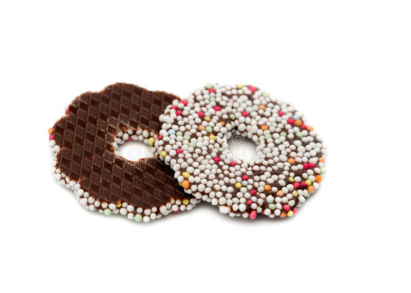 Two round cookies in glaze stock image. Image of dessert - 36475617