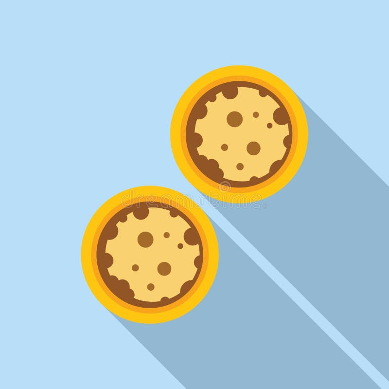 Two Round Cookies Lying on Blue Background Casting Long Shadows Stock ...