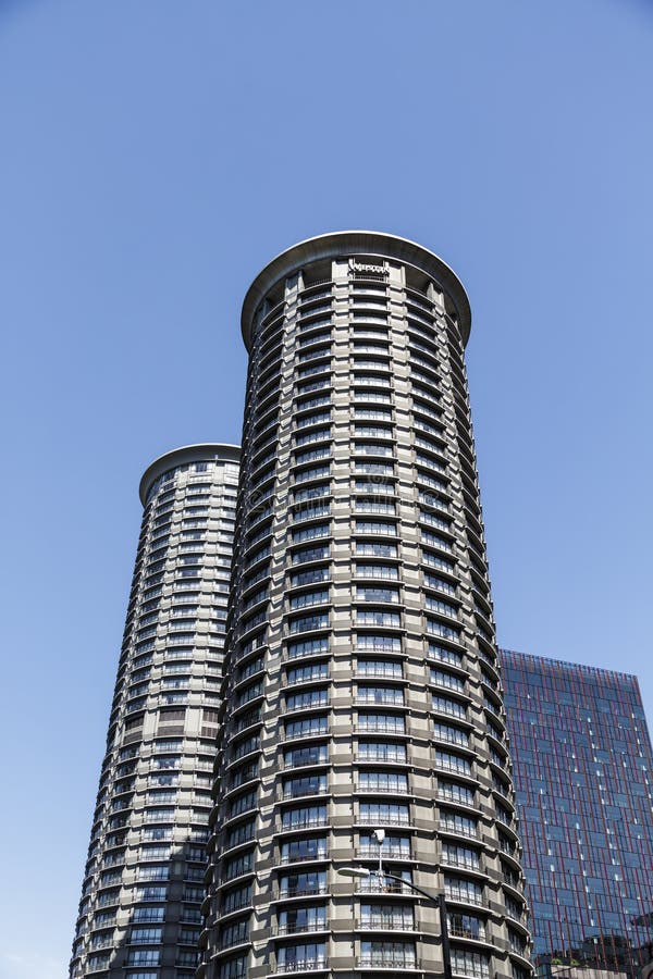 Round hotel balconies stock photo. Image of building - 85768976