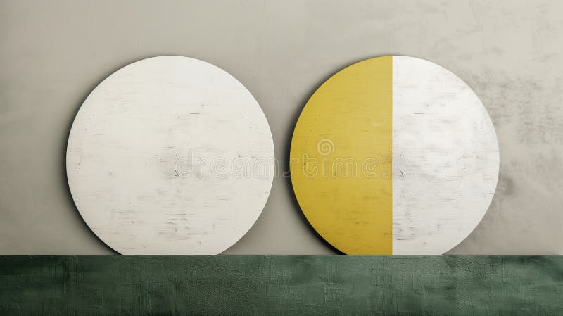 Two Round Objects with a Yellow and White Stripe in the Middle ...
