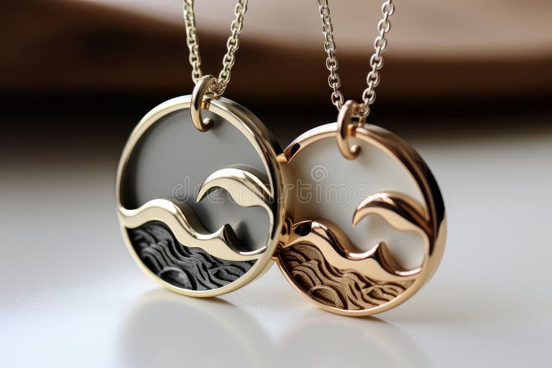 Two Round Pendants with Abstract Wave Designs Stock Illustration ...