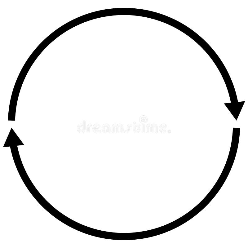 Two Round Thin Arrows in a Circle Icon on White Background. Two Arrow ...