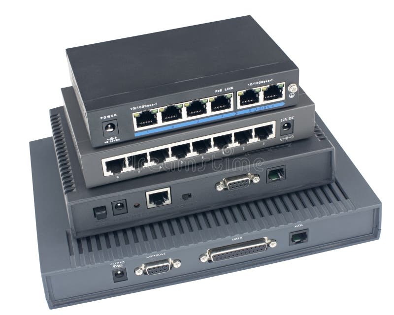 Old Modems, Routers, Network Equipment. Serial, Phone, Audio, Et Stock ...