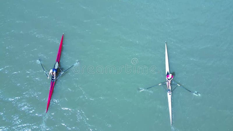 Two Rowers Competing and Training Stock Video - Video of southern ...