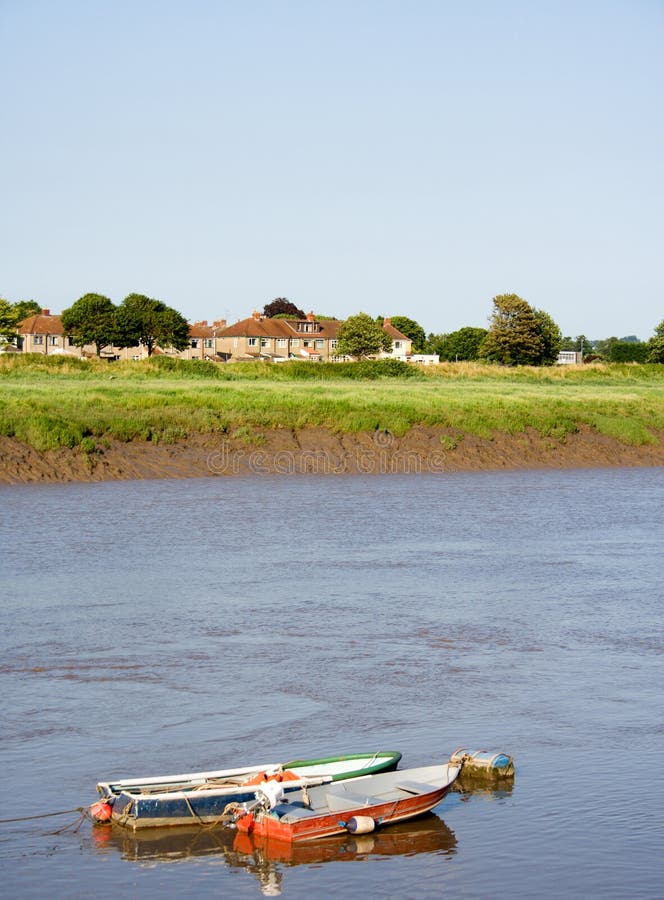 Two Rowing Boats on a River Stock Photo - Image of pill, fishing: 1133294