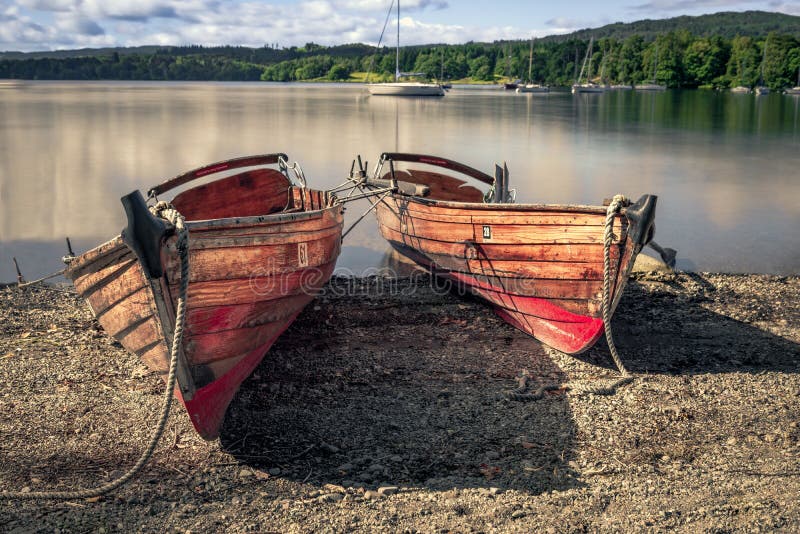 Two Rowing Boats on the Shore Stock Photo - Image of water, boats ...