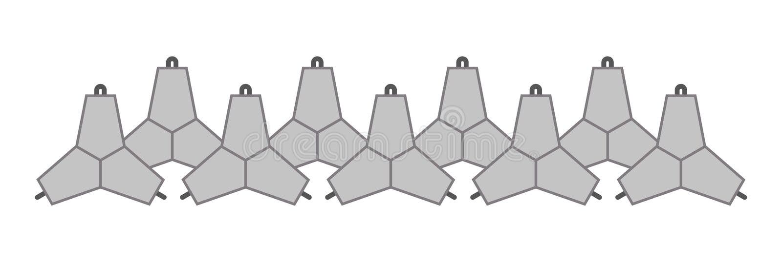 Concrete Tetrapod. Vector Isolated on White. Stock Illustration ...
