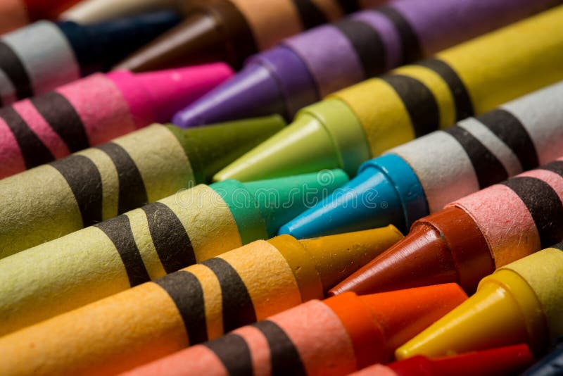 Rows of pencil crayons stock image. Image of crayon, school - 34733757