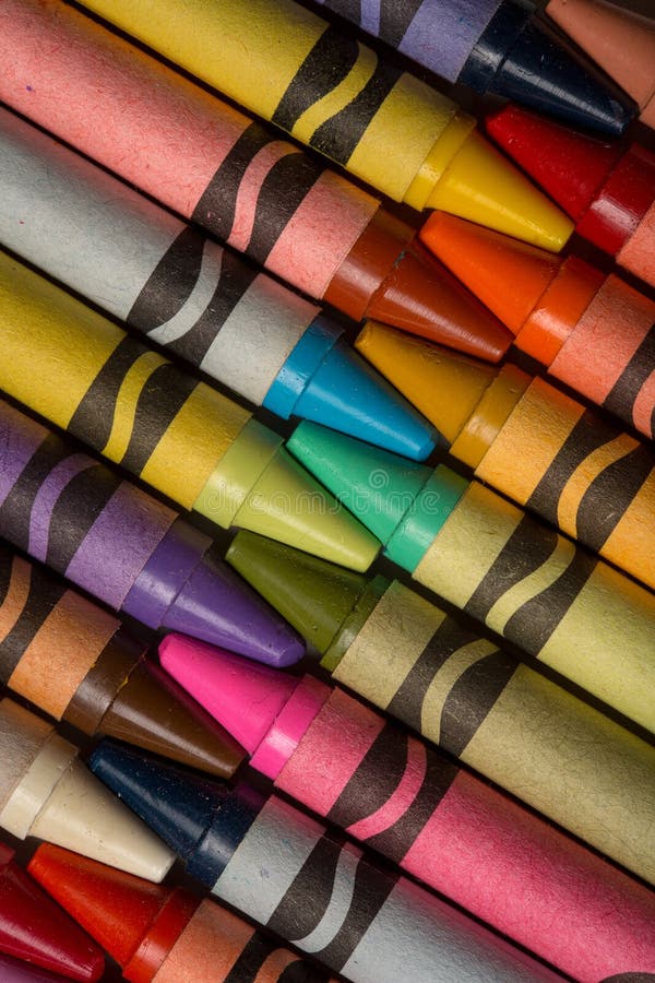 Two Rows of Crayons Fitted Together Stock Image - Image of education ...