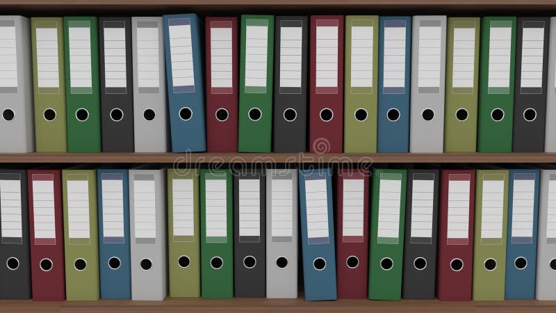 Two Rows of Different Binders, CGI Stock Photo - Image of backup ...