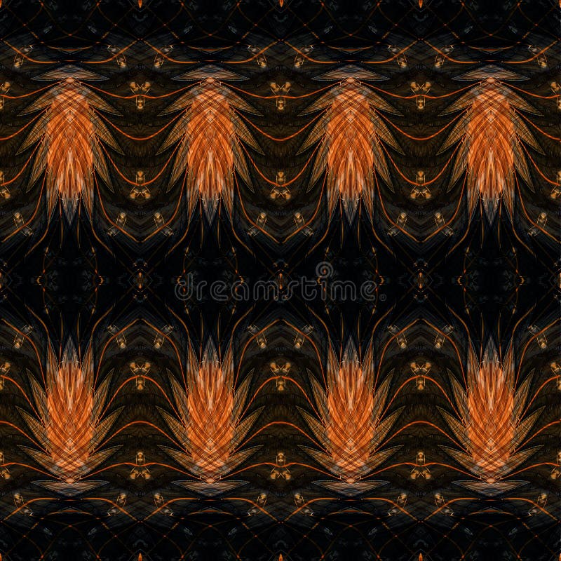 Two Rows of Feather-like Patterns Stock Illustration - Illustration of ...