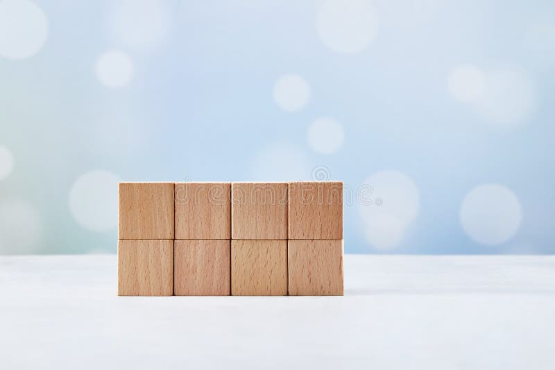 Two Rows of Four Blank Wooden Blocks Stock Image - Image of education ...