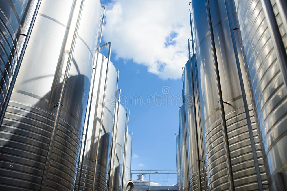 Two Rows of Tanks stock photo. Image of room, metal, large - 70838118