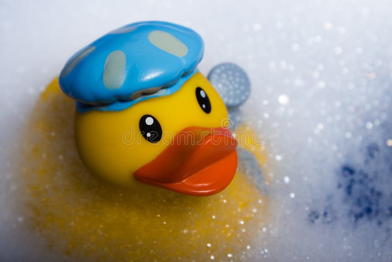 Two Rubber Ducks Swim in Clouds of Soapy Foam Stock Image - Image of ...