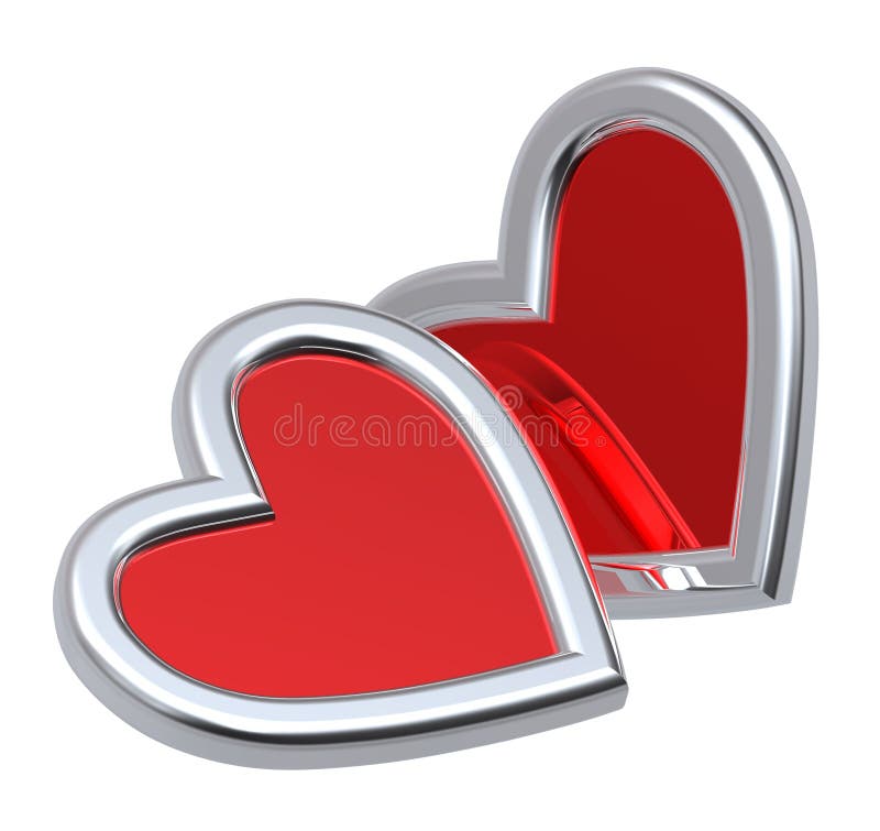 Two Ruby Hearts Isolated on White Stock Illustration - Illustration of ...