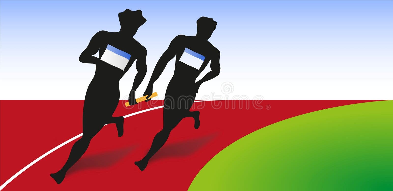 Relay runners stock vector. Illustration of track, victory - 5401590