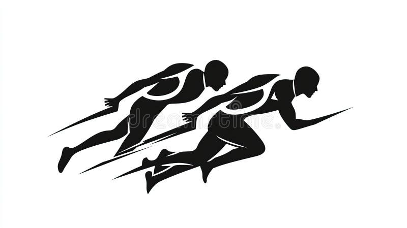 Two runners in a race stock illustration. Illustration of speed - 369974766