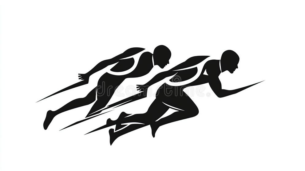 Two runners in a race stock illustration. Illustration of speed - 369974766