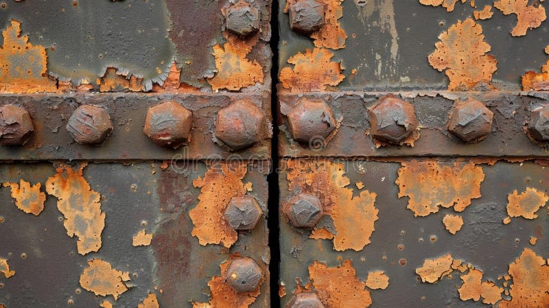 Two Rusted Metal Plates Overlapping Revealing Layers of Peeling Paint ...