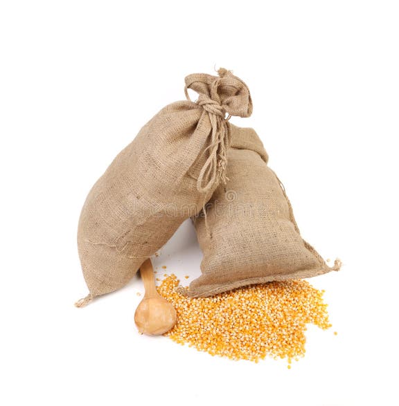 Two Sacks with Corn Grains. Stock Photo - Image of grained, flour: 36505872