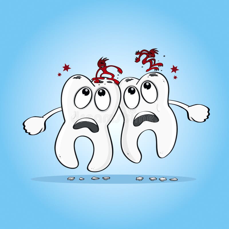 Two Sad Cartoon Human Teeth Stock Vector - Illustration of healthcare ...