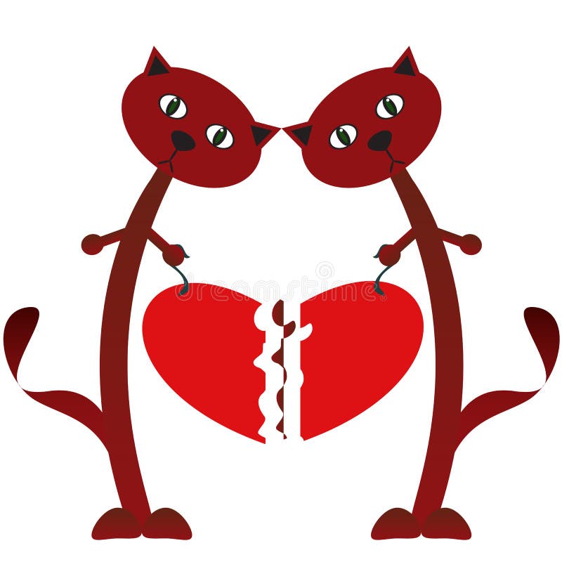 Two sad cats stock vector. Illustration of grace, love - 45092924