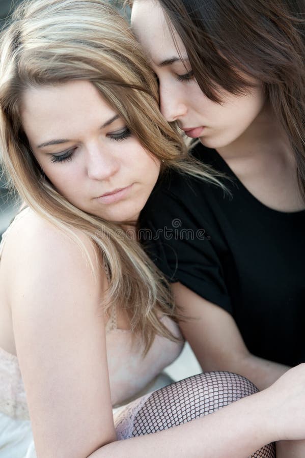 Two Sad Girls Sorry for Each Other Stock Photo - Image of casual, dream ...