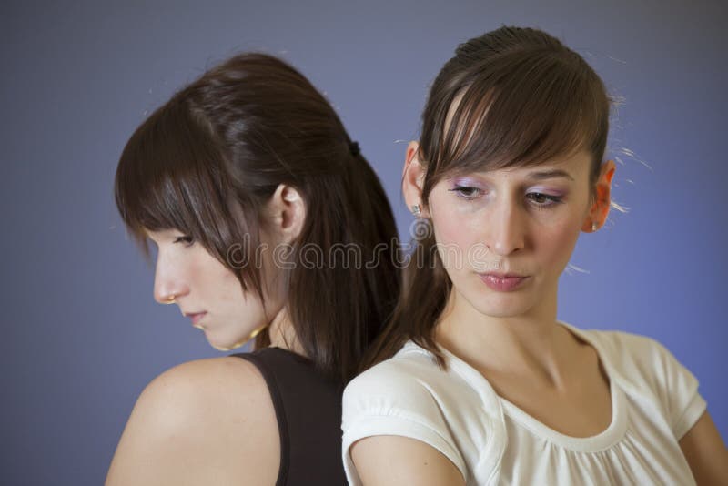 Two sad women stock photo. Image of despair, studio, depression - 12925420