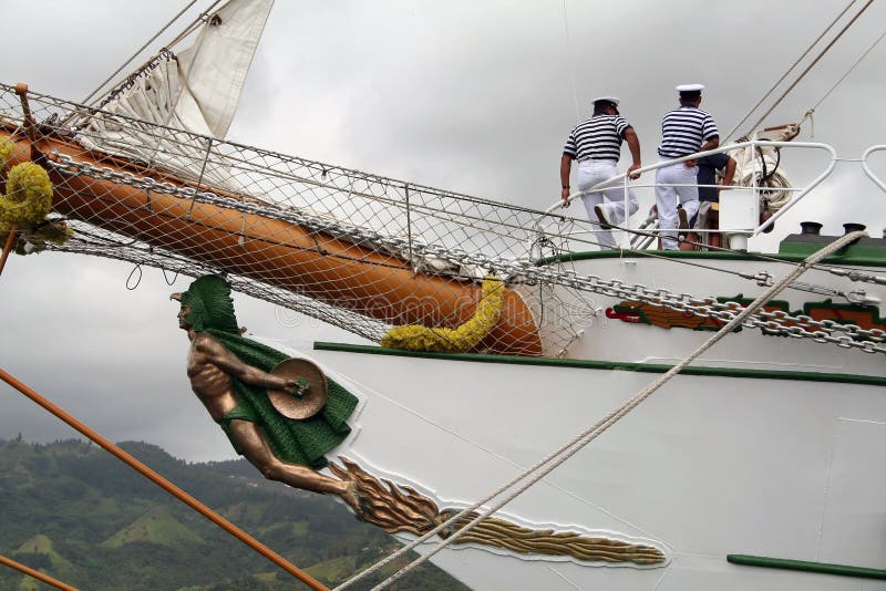 Two sailors on the deck stock image. Image of tack, gear - 1214839