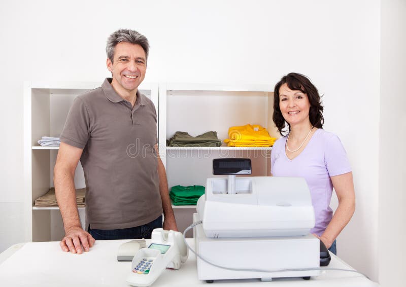Two Sales Persons in the Shop Stock Image - Image of beautiful, beauty ...