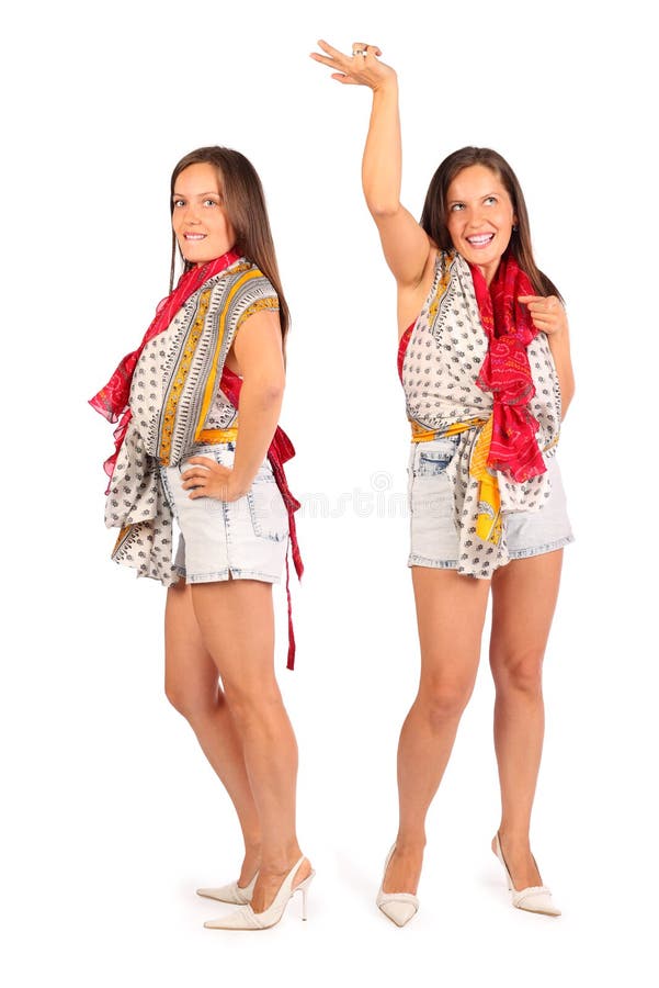 955 Two Same Women Studio White Stock Photos - Free & Royalty-Free ...