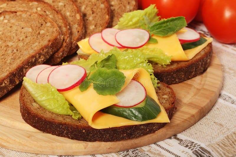 Two sandwiches stock image. Image of board, cucumber, diet - 5062449